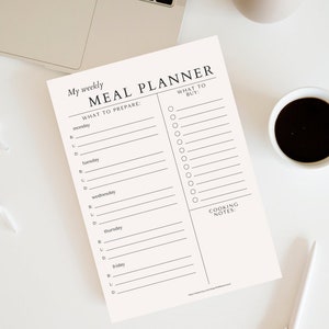 Simple Weekly Meal Planner, Printable Meal Planner - Etsy