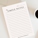 A Simple Notes Notepad, Printable Notepad, Simple Notes - Etsy