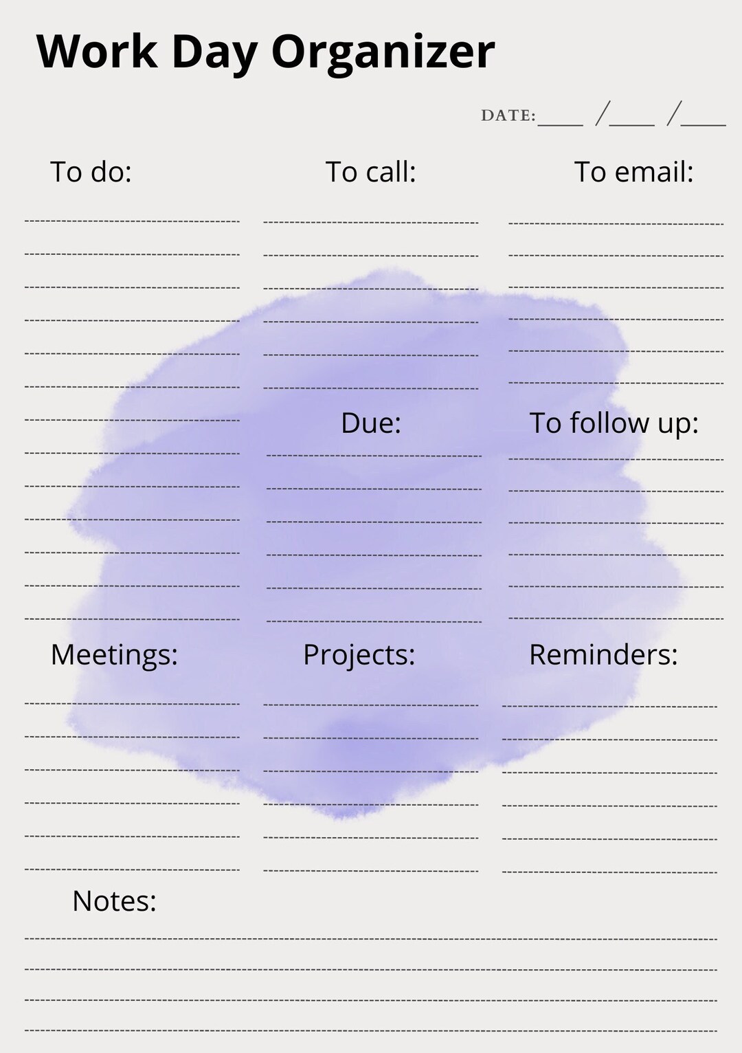 Simple Workday Organizer, Printable Workday Organizer - Etsy