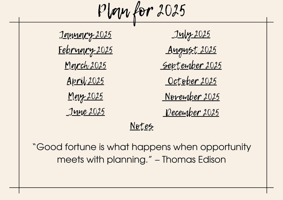 A Simple Printable 2025 Planner - Etsy