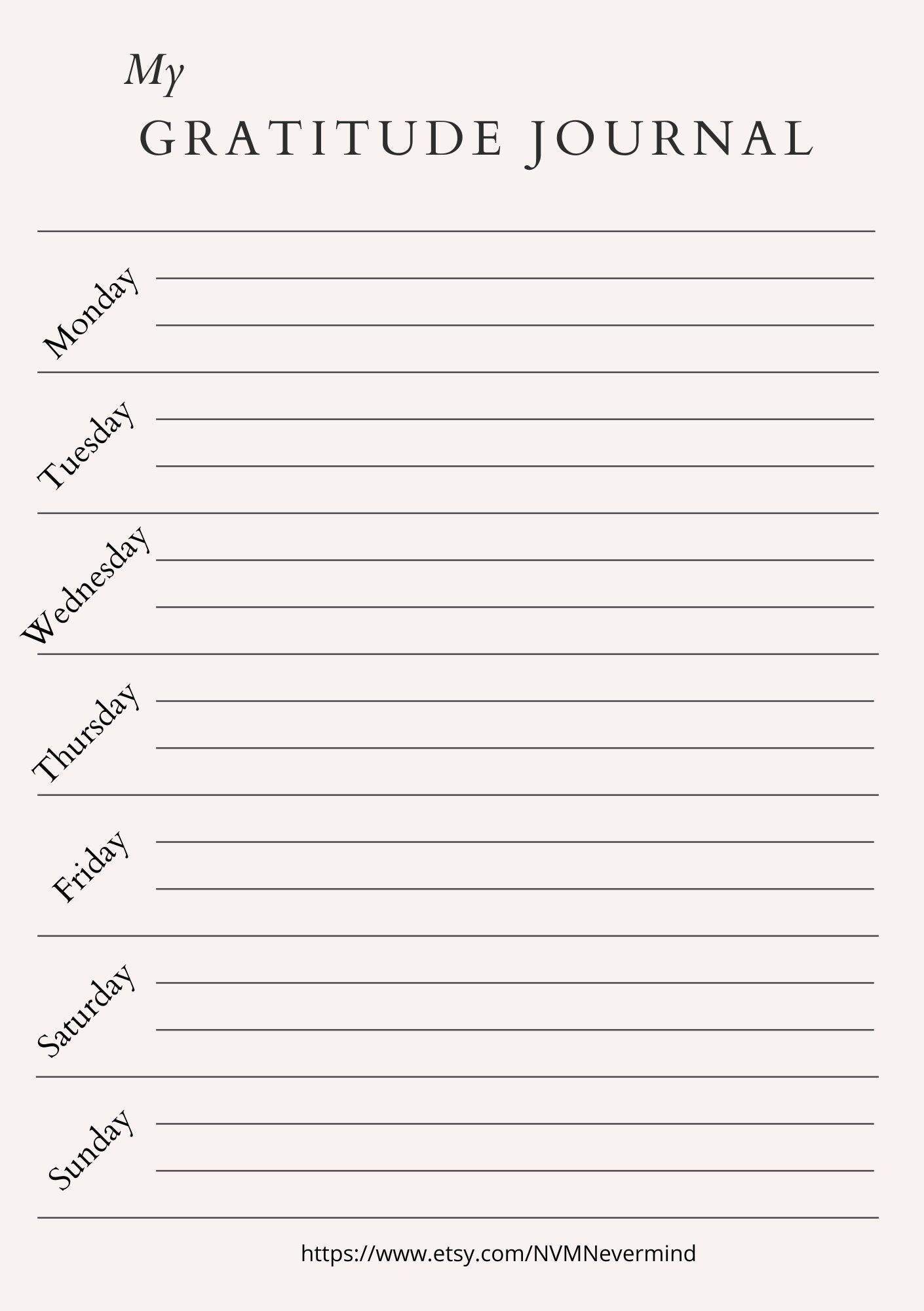 A Simple Gratitude Journal, Printable Simple Gratitude Journal - Etsy