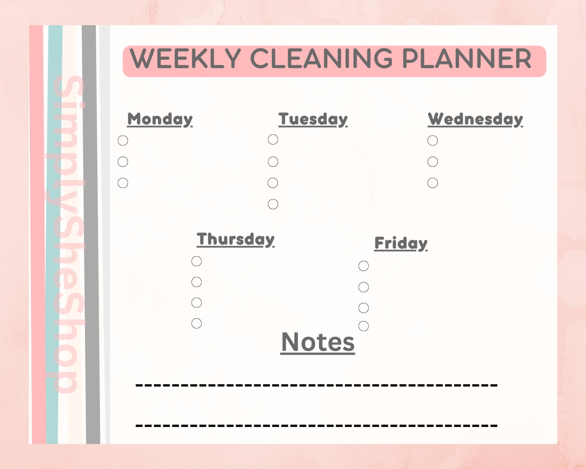 Monthly Cleaning Calendar Bundle, Prefilled and Blank Version Available ...