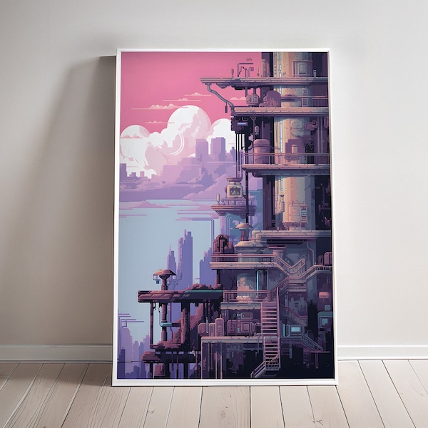 90s Pixel Art Print - Etsy