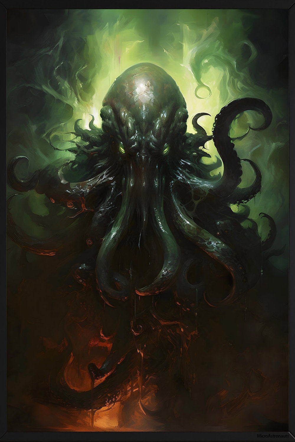 Cthulhu Lovecraft Print Great Old One Art Poster Dark Gods Canvas ...