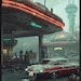 Retro Post Apocalyptic Print Vintage 50's Car Wall Art Fallout Town ...