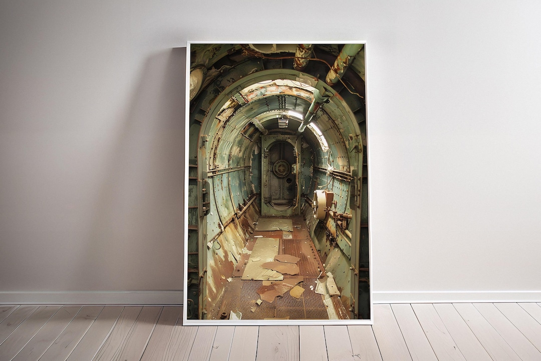 Retro Futuristic Bunker Door Print Vintage 50s Retrofuturism Wall Art ...