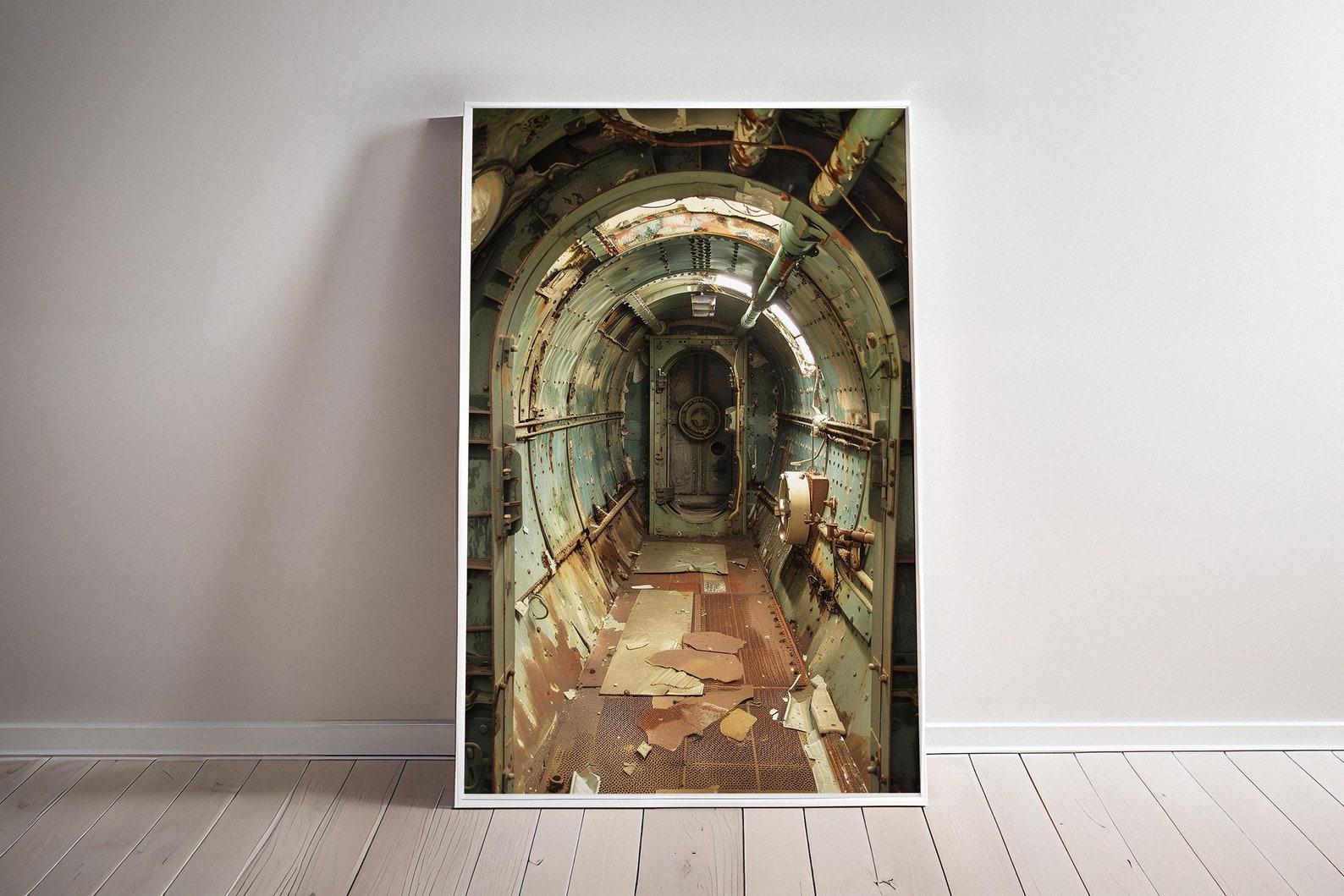 Retro Futuristic Bunker Door Print Vintage 50s Retrofuturism Wall Art ...