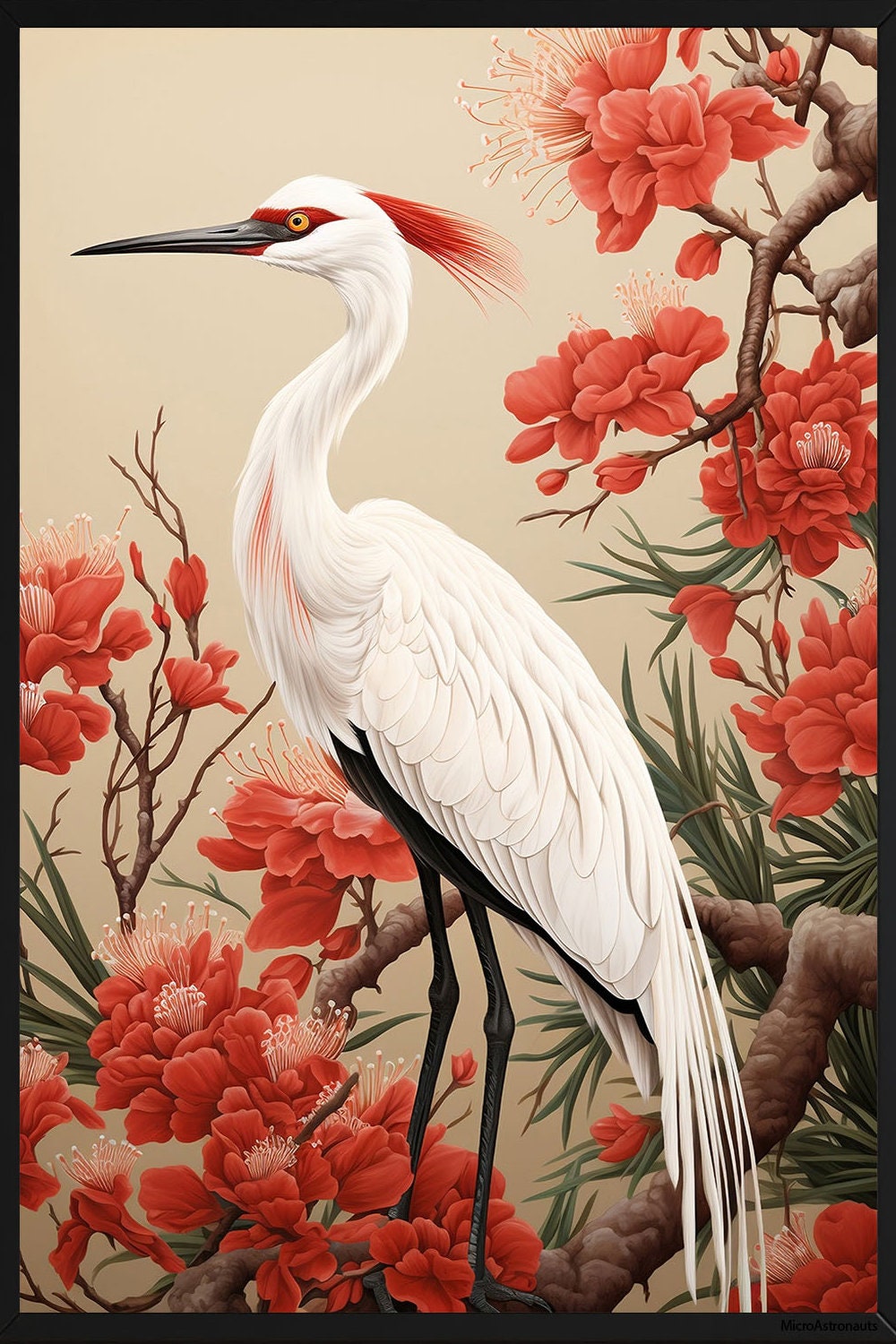 Traditional Japanese Crane Print Japanese Ukiyo-e Wall Art Living Room ...