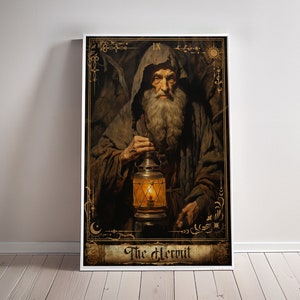 The Hermit Tarot Card Poster Art Tarots Cards Major Arcana Print the ...