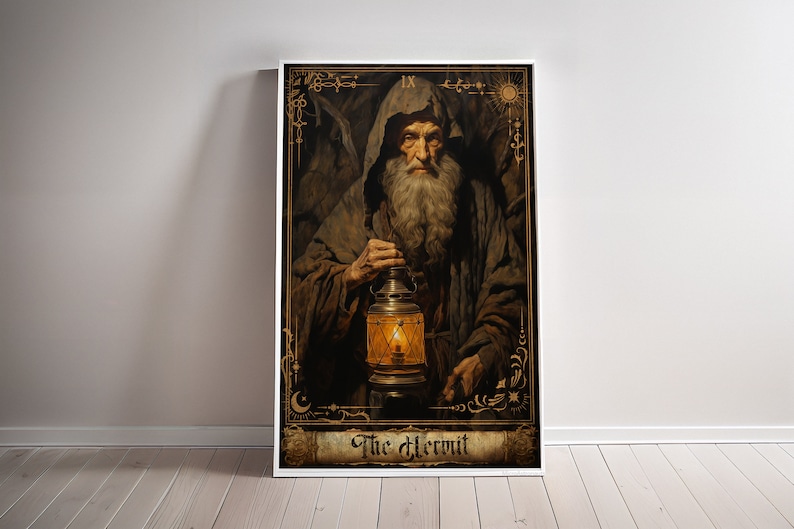 The Hermit Tarot Card Poster Art Tarots Cards Major Arcana Print the ...