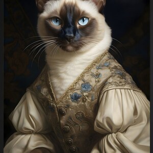 Personalized Siamese Cat Print 2 Regal Renaissance Poster Custom ...