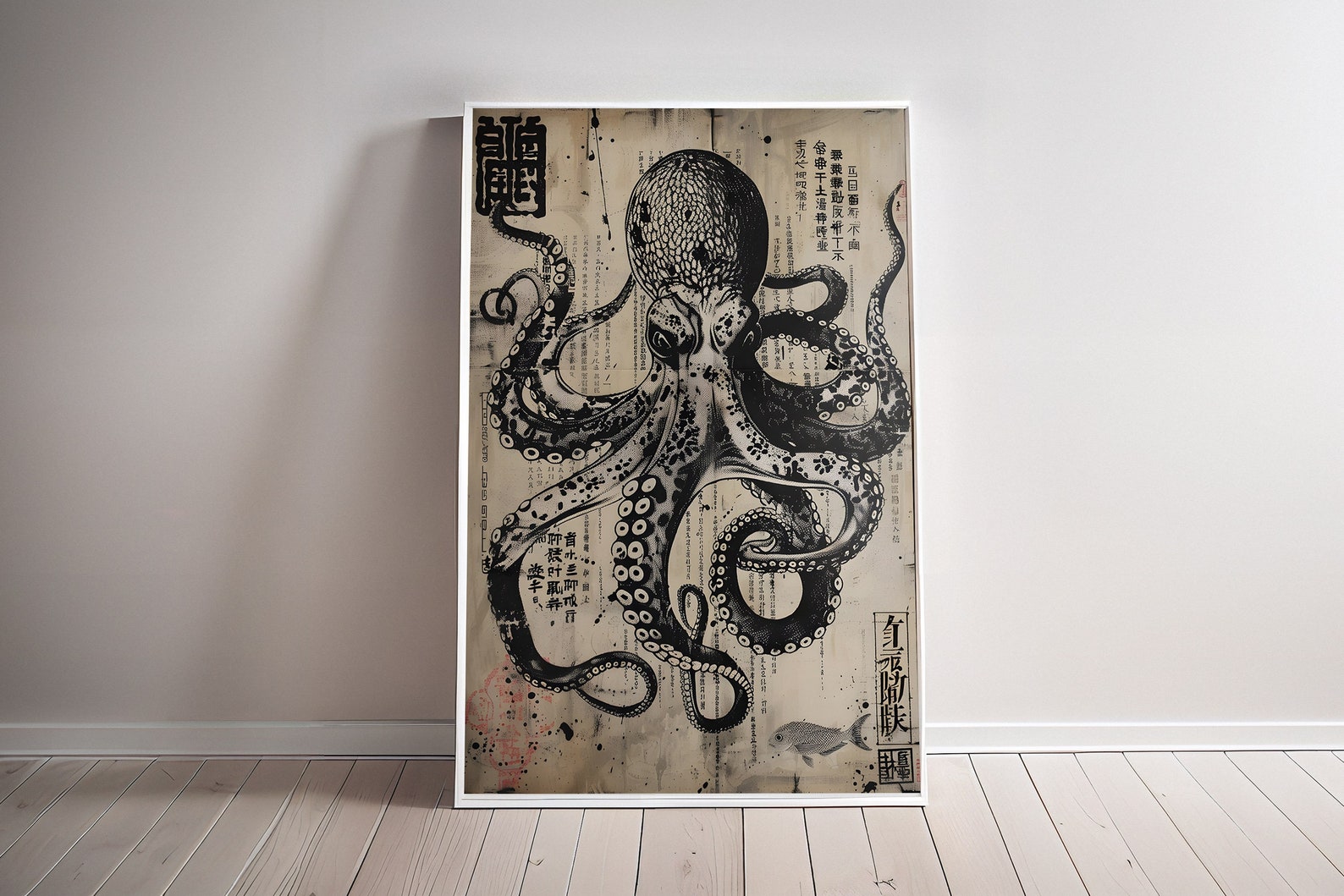 Octopus Silk Screen Poster Ukiyo-e Print Traditional Eastern Art Print ...