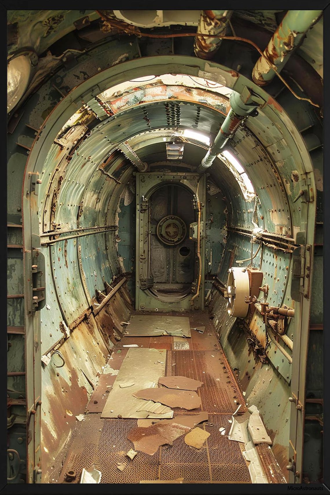 Retro Futuristic Bunker Door Print Vintage 50s Retrofuturism Wall Art ...