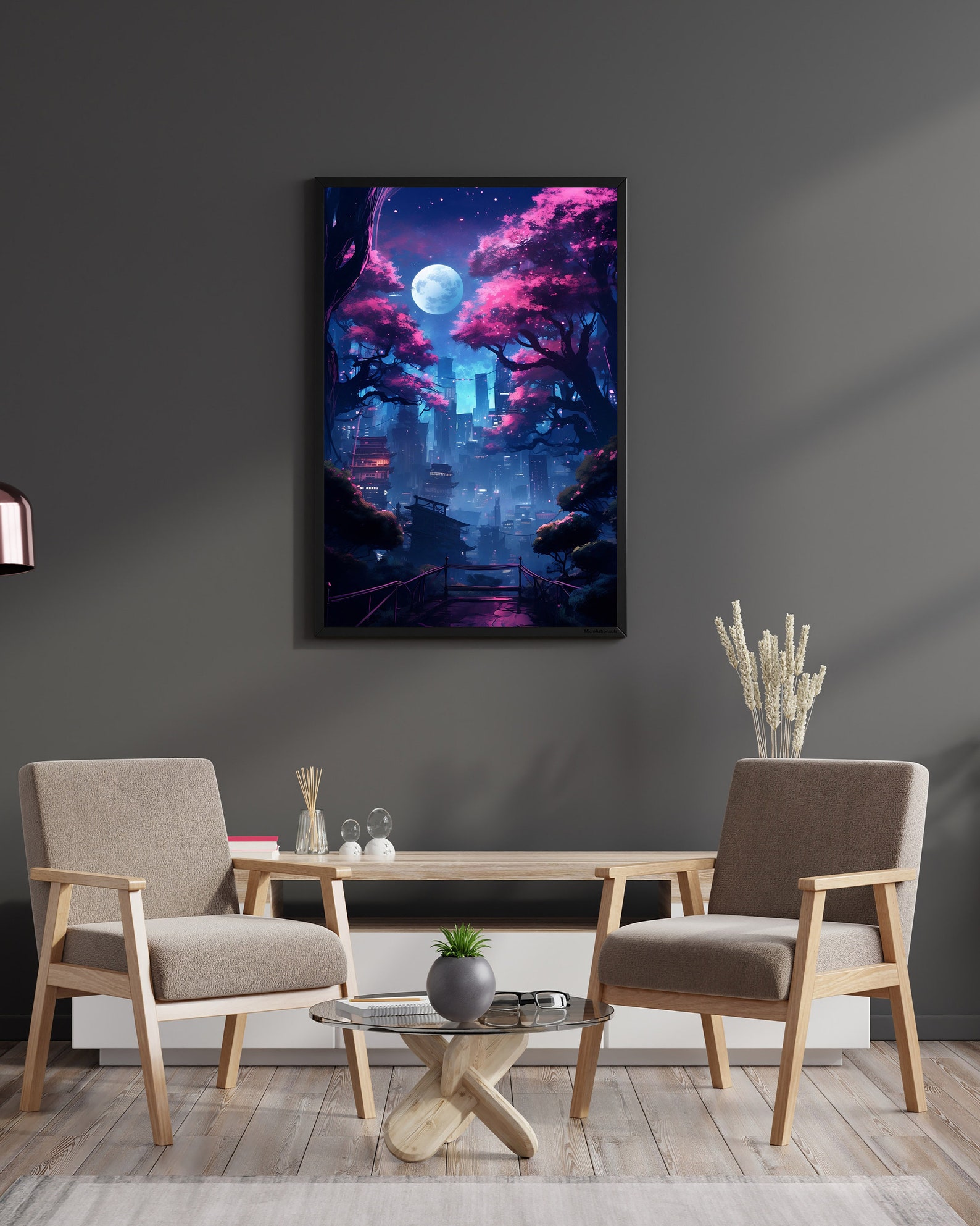 Cyberpunk Cherry Blossoms Print Cyber Punk Wall Art Cherry Blossom ...