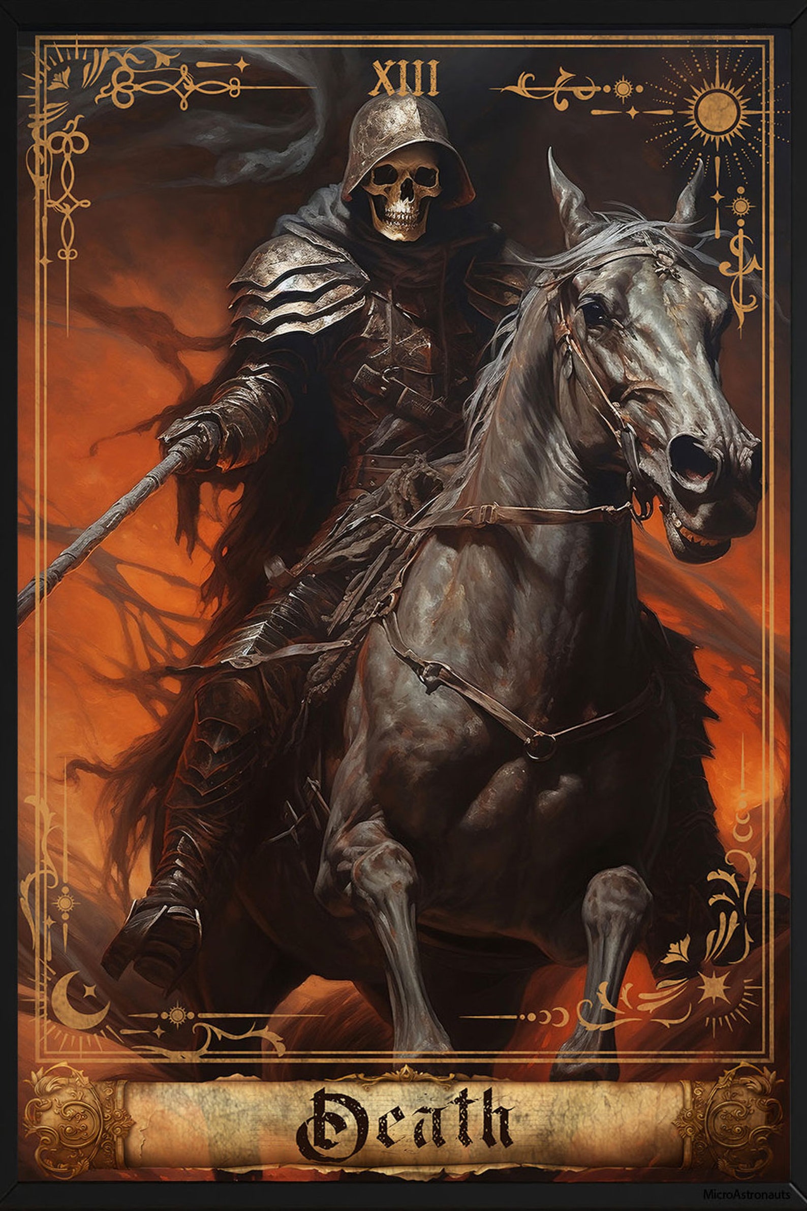 Death Tarot Card Print, Tarots Cards Major Arcana, Death Poster Wall ...