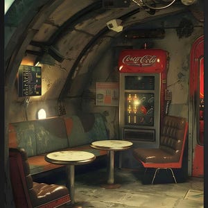 Retro Futuristic Bunker Print 2 Vintage 50s Retrofuturism Wall Art ...