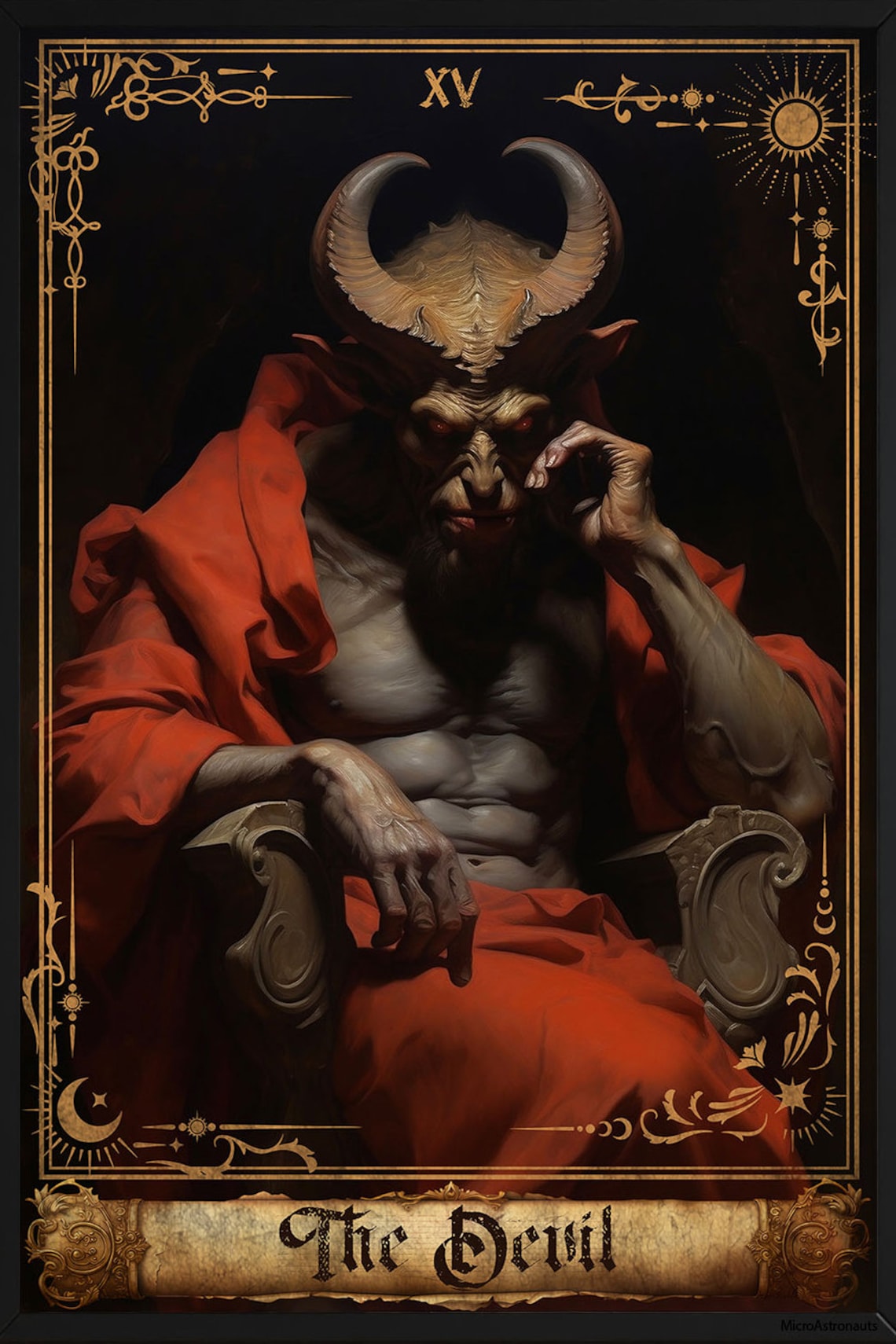 The Devil Tarot Card Print Major Arcana Art Poster the Devil - Etsy