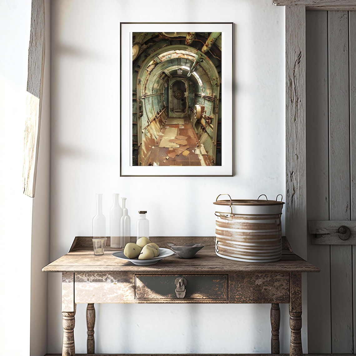 Retro Futuristic Bunker Door Print Vintage 50s Retrofuturism Wall Art ...