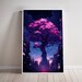 Cyberpunk Tree of Life Print, Cyber Punk Wall Art Cherry Blossom Poster ...