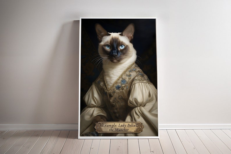 Personalized Siamese Cat Print 2 Regal Renaissance Poster Custom ...