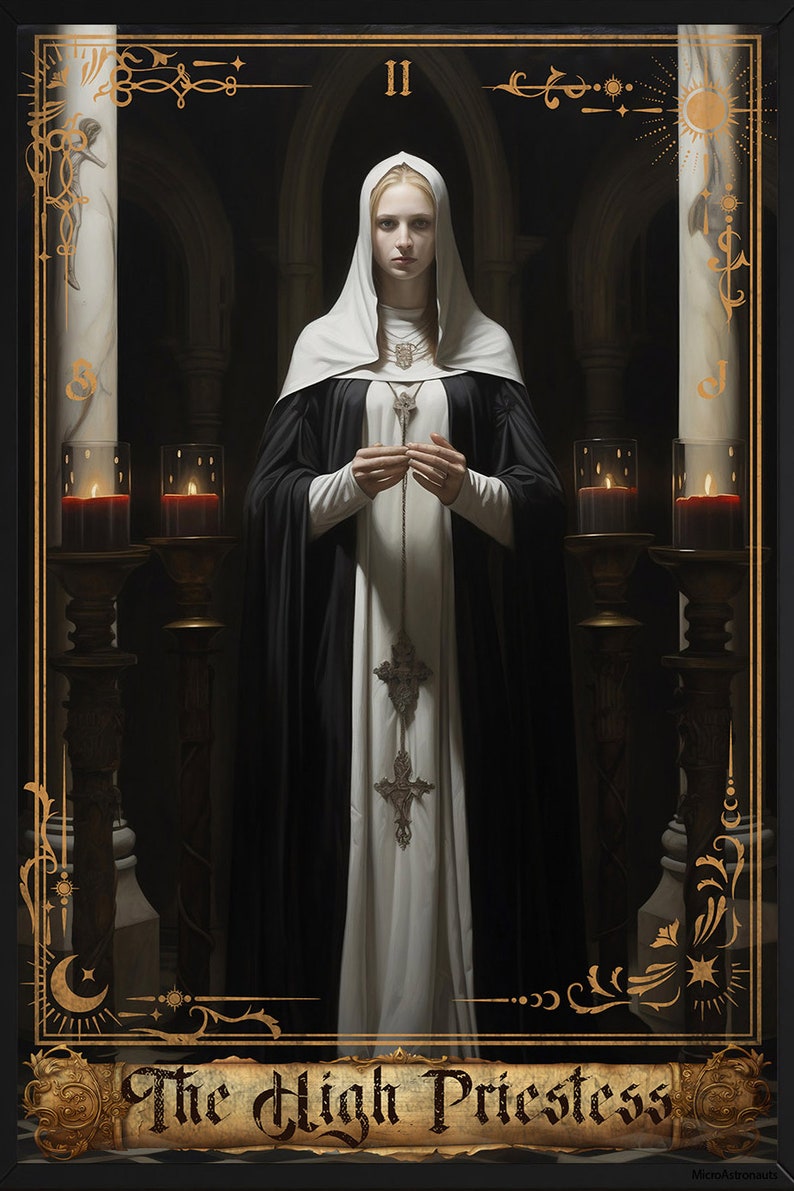 The High Priestess Poster Tarot Card Print Art Major Arcana Canvas ...