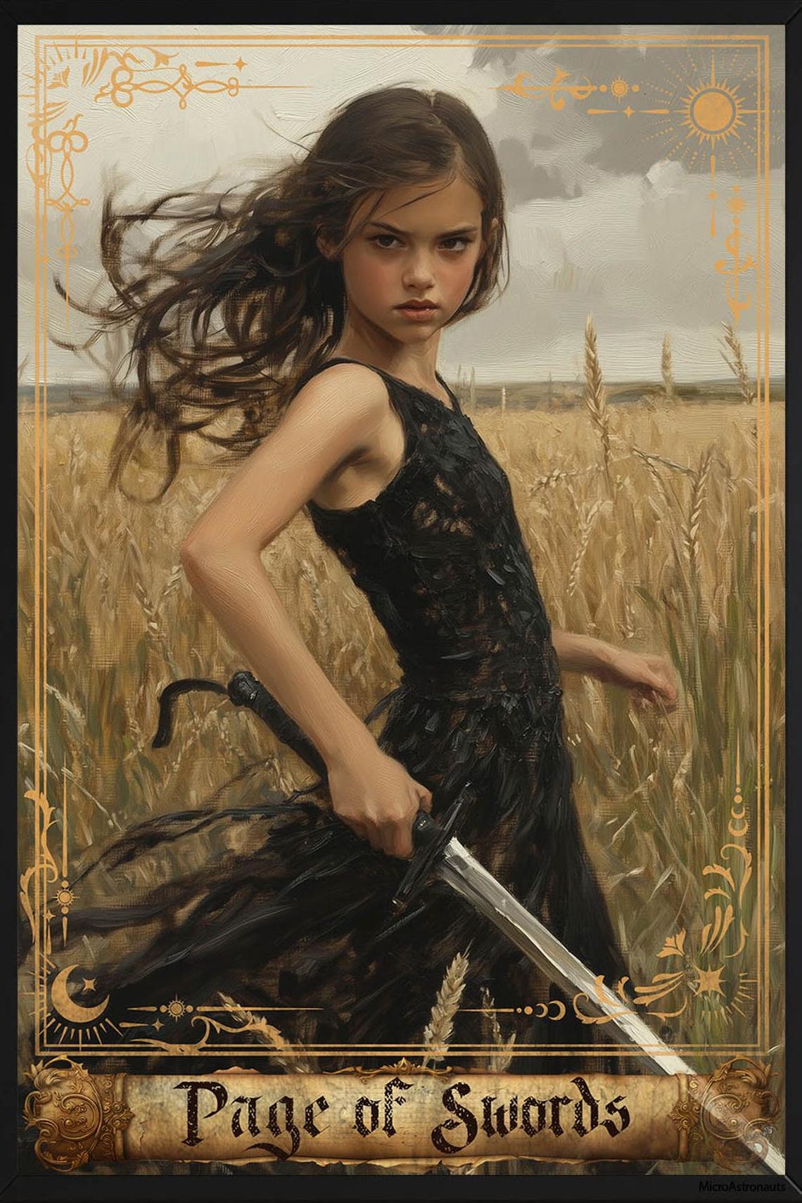 Page of Swords Print Tarot Card Art Poster Suit of Swords Canvas ...