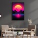 Synthwave Sunset Print Retrowave Wall Art Landscape Neon Poster 80's ...
