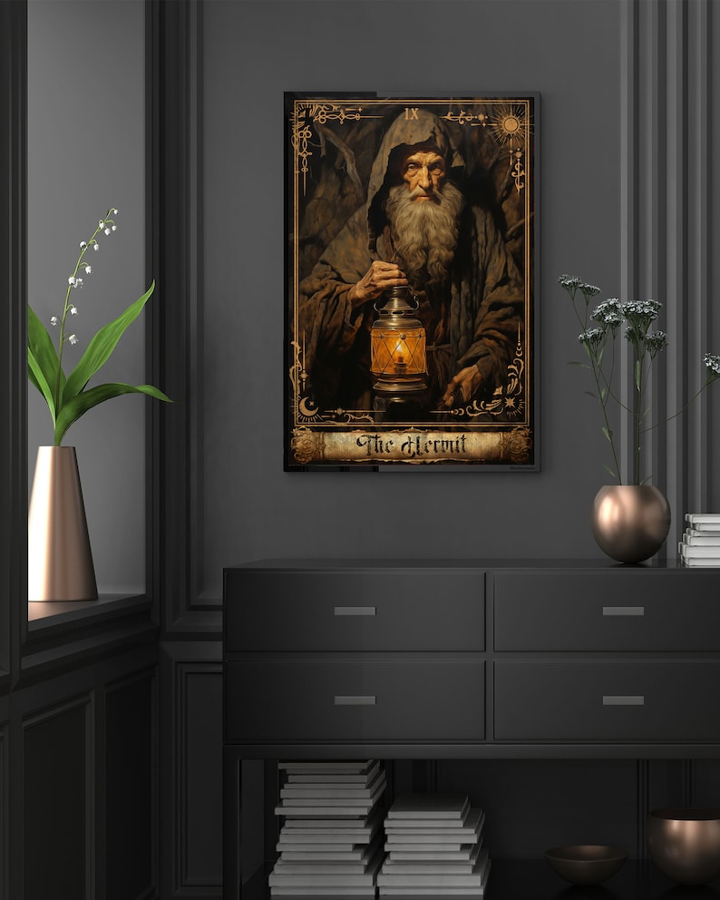The Hermit Tarot Card Poster Art Tarots Cards Major Arcana Print the ...
