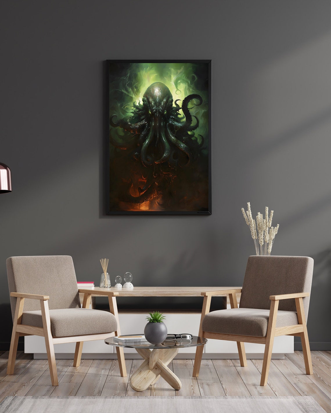 Cthulhu Lovecraft Print Great Old One Art Poster Dark Gods Canvas ...