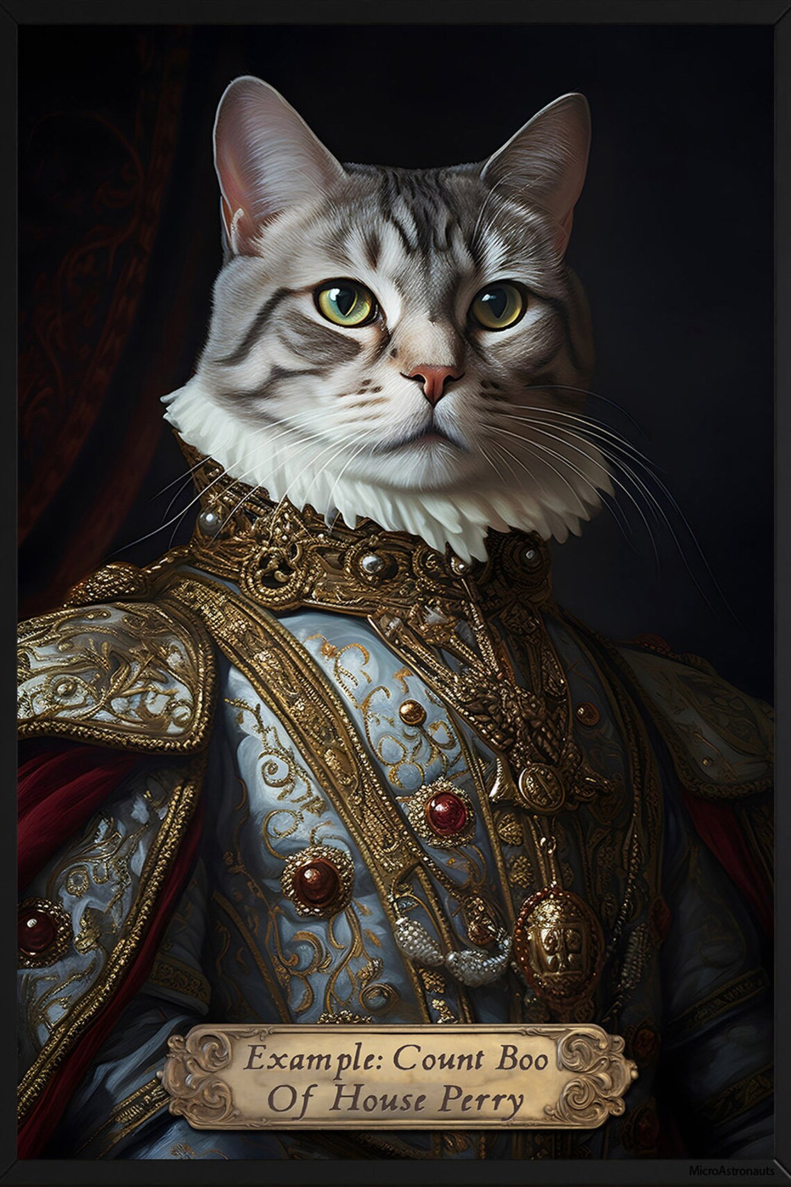 Personalized American Cat Print Regal Renaissance Poster - Etsy