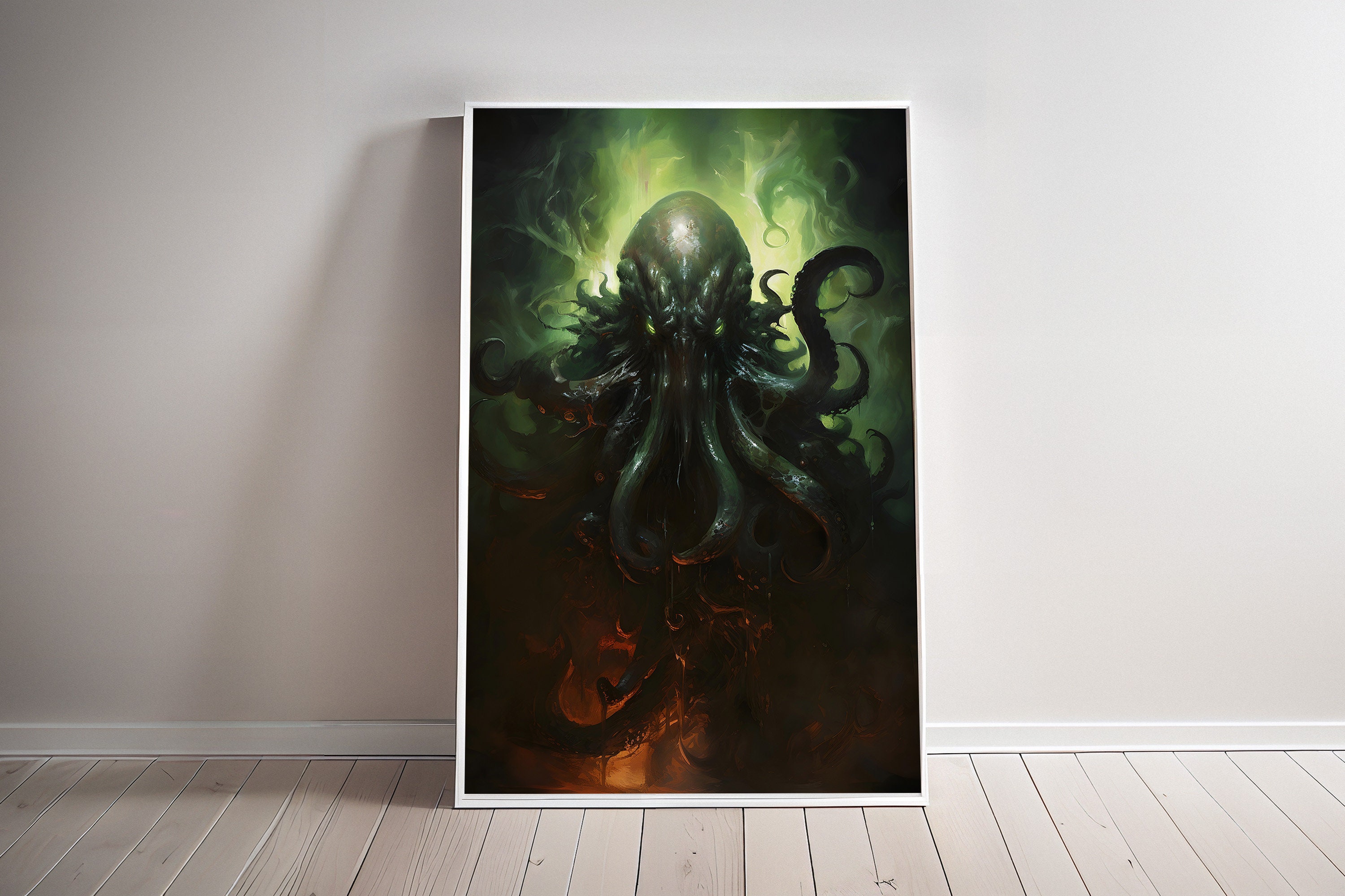 Cthulhu Lovecraft Print Great Old One Art Poster Dark Gods Canvas ...