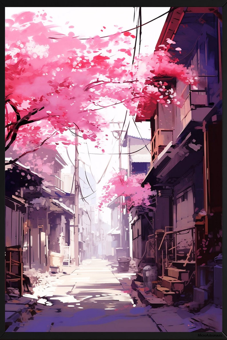 Anime Back Alley Poster Noon Village Print Feudal Japan Canvas - Etsy