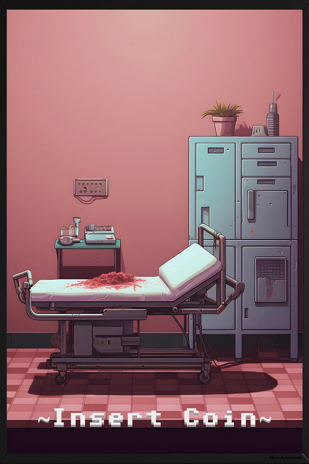 Retro Gore Game Print, Cyber Punk Wall Art Arcade Room Poster Comic ...