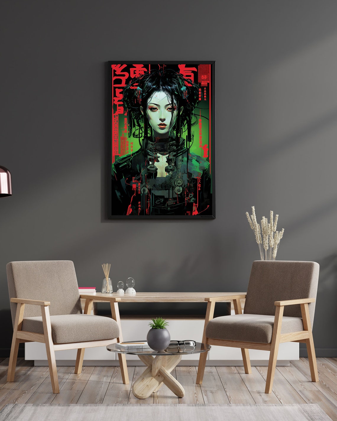 Cyberpunk Shadow Runner Print Cyber Punk Wall Art Geisha Poster Decor ...