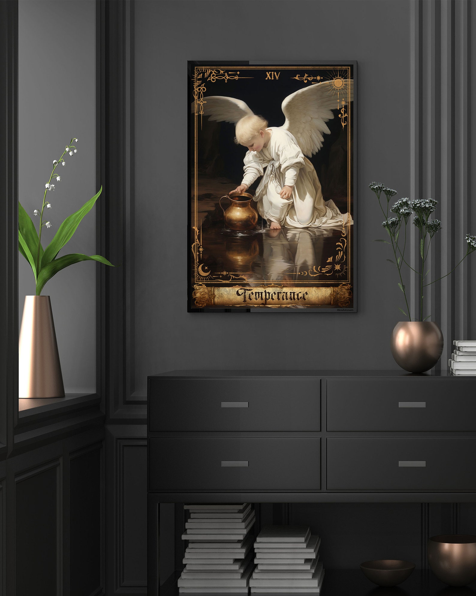 Temperance Tarot Card Print Major Arcana Art Poster Temperance Canvas ...
