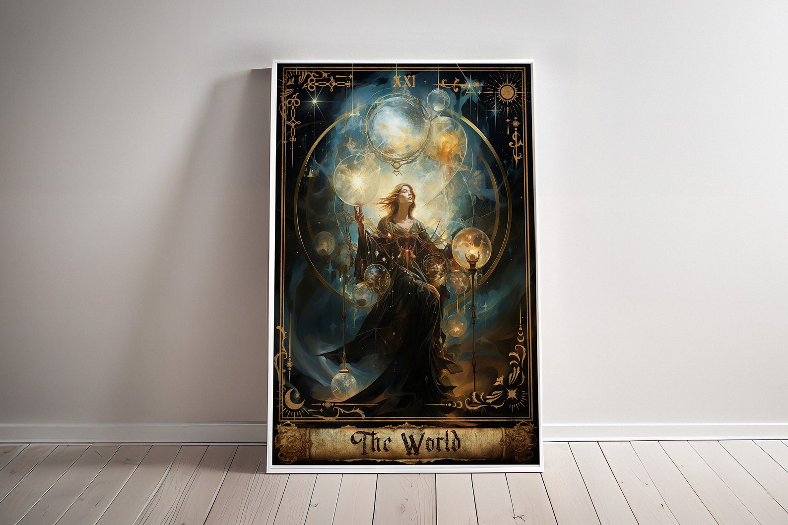 The World Tarot Card Print Major Arcana Art Poster the World Canvas ...