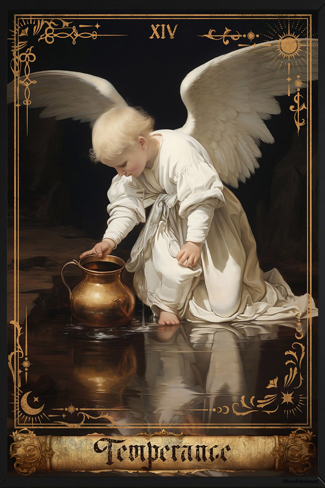 Temperance Tarot Card Print Major Arcana Art Poster Temperance Canvas ...