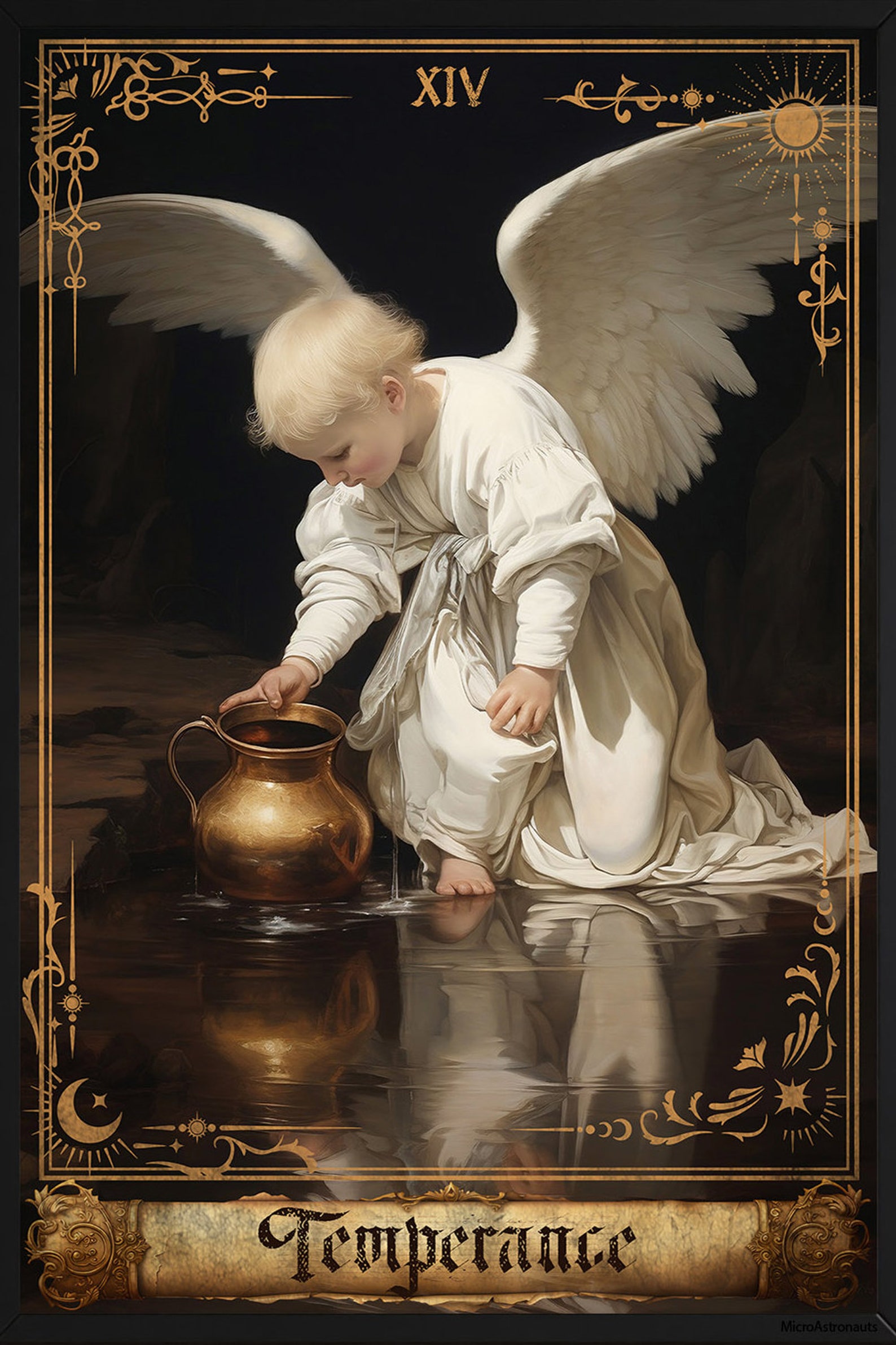 Temperance Tarot Card Print Major Arcana Art Poster Temperance Canvas ...