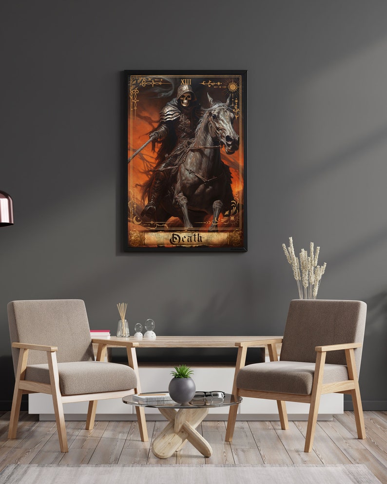 Death Tarot Card Print, Tarots Cards Major Arcana, Death Poster Wall ...