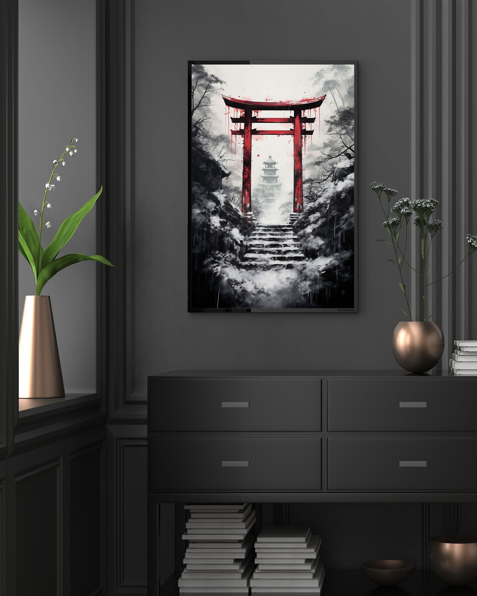 Torii Gate Day Poster Japanese Art Print Feudal Japan Canvas Edo Era ...
