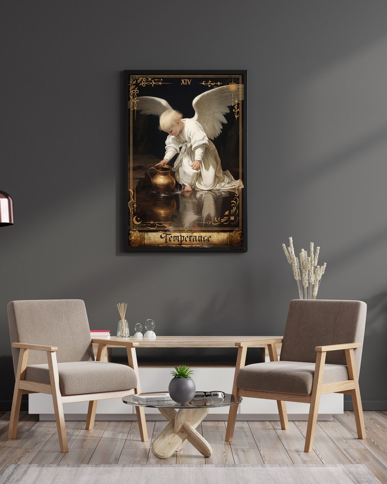 Temperance Tarot Card Print Major Arcana Art Poster Temperance Canvas ...