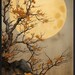 Japanese Kerria Tree Poster Gift for Her Decor Japanese Tree Moon ...
