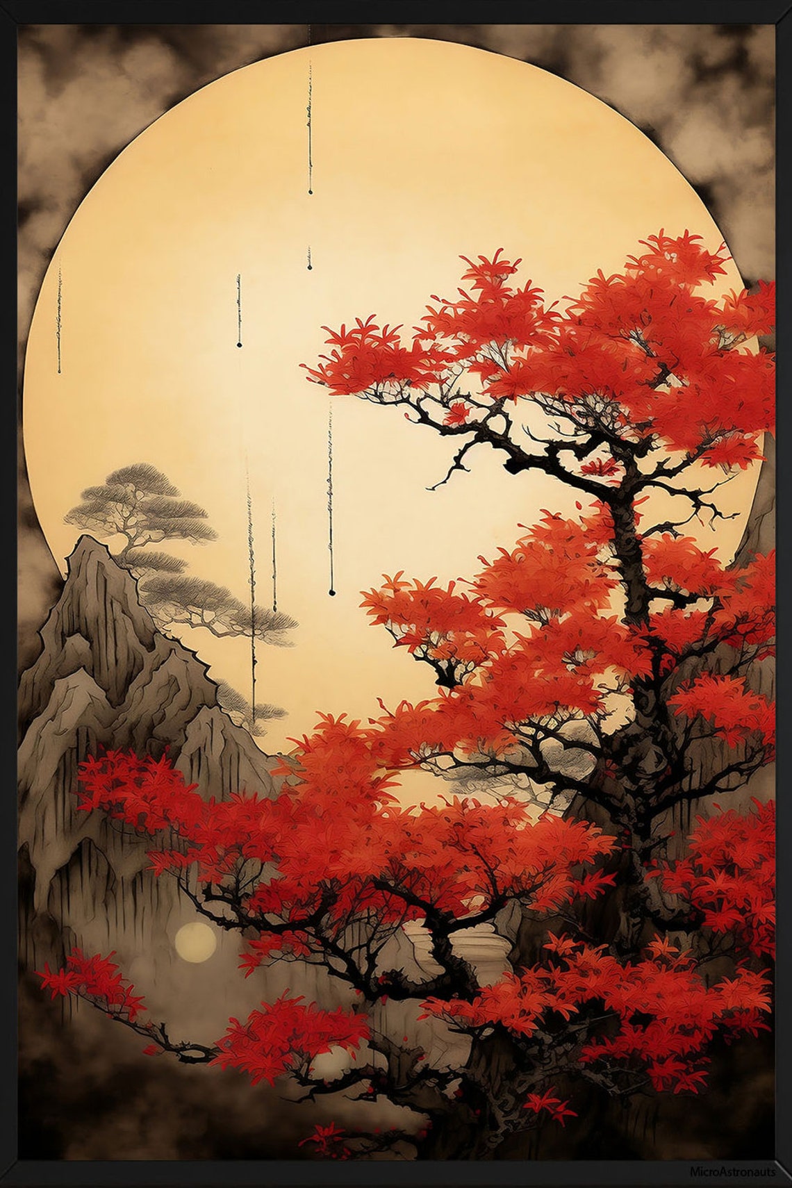 Japanese Maple Tree Poster Gift for Her Decor Japanese Tree Sun ...