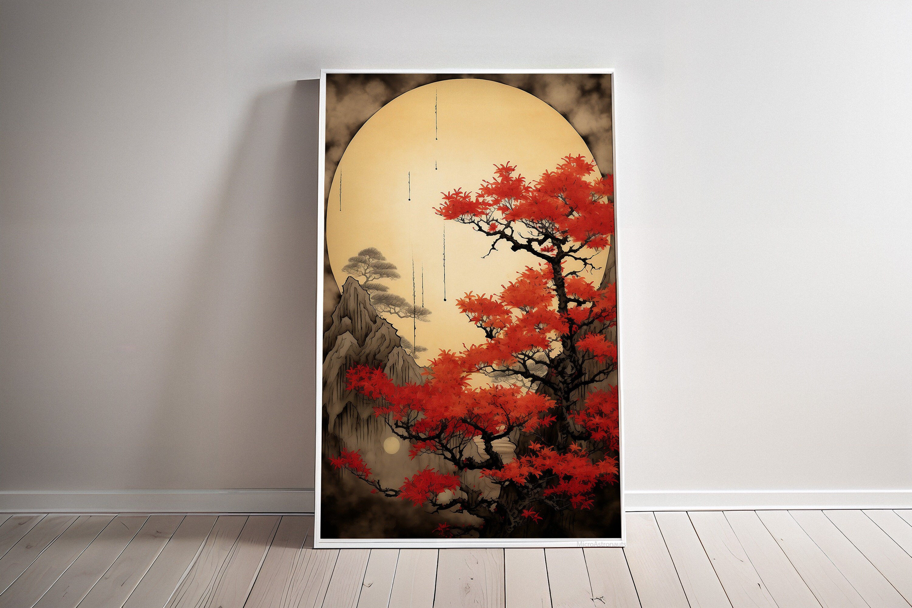 Japanese Maple Tree Poster Gift for Her Decor Japanese Tree Sun ...