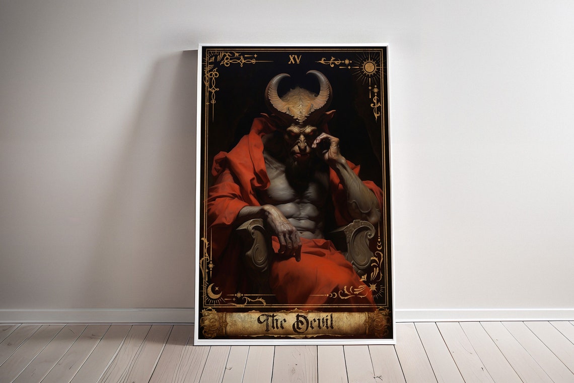 The Devil Tarot Card Print Major Arcana Art Poster the Devil - Etsy