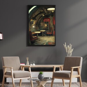 Retro Futuristic Bunker Print 2 Vintage 50s Retrofuturism Wall Art ...