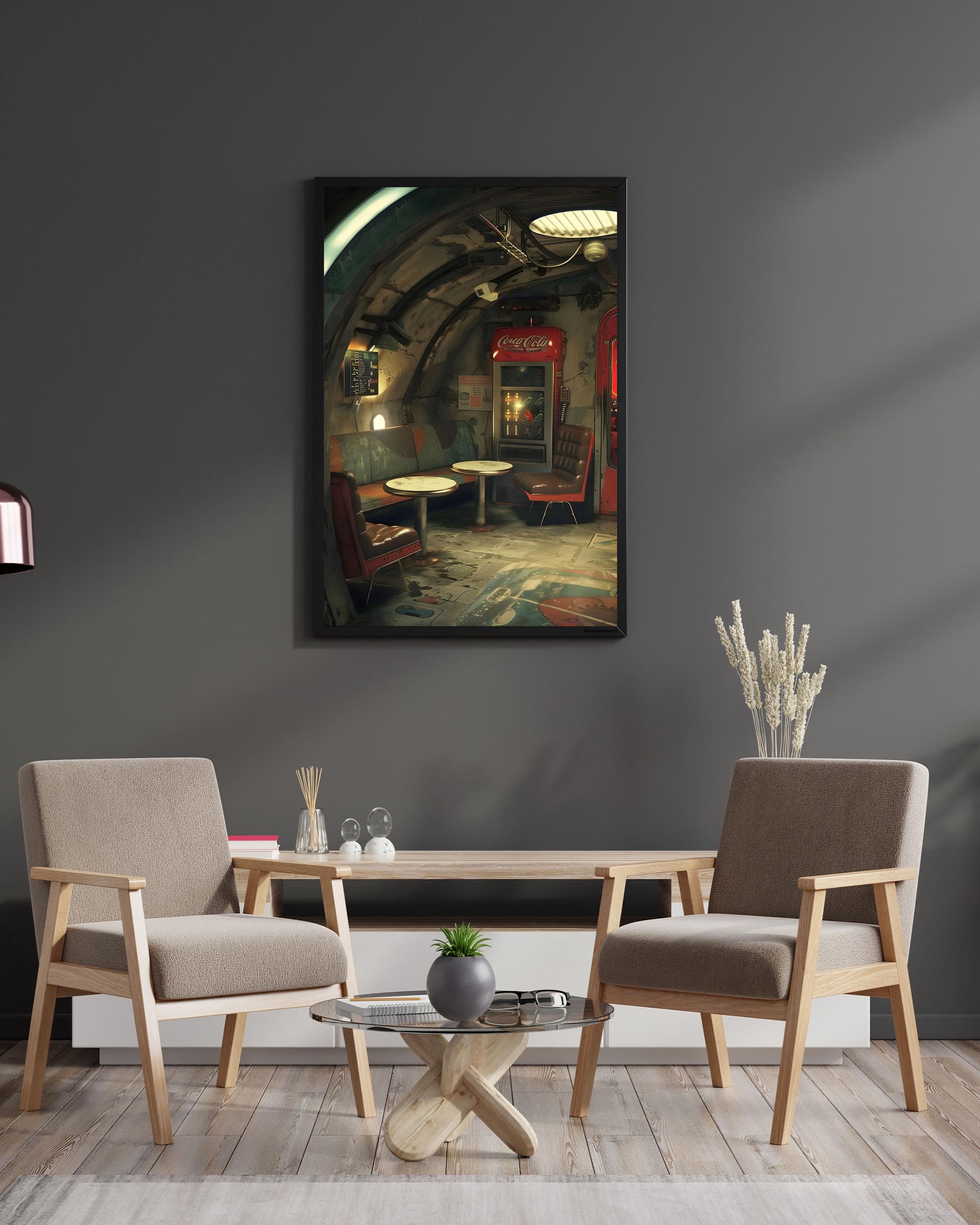 Retro Futuristic Bunker Print 2 Vintage 50s Retrofuturism Wall Art ...