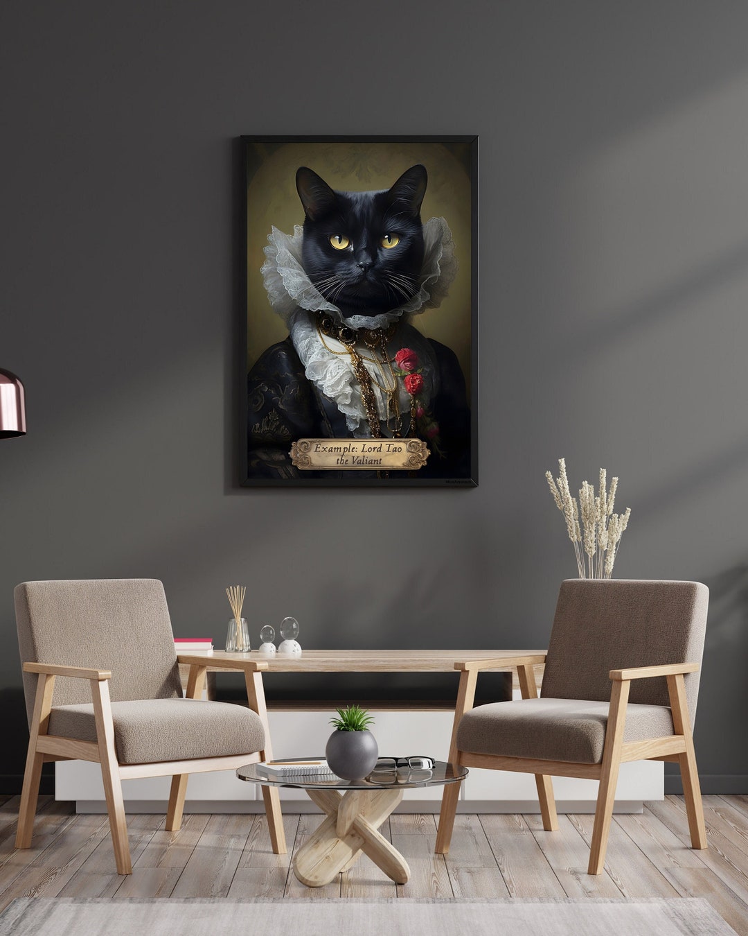 Personalized Black Cat Print Regal Renaissance Poster Custom Birthday ...