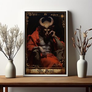 The Devil Tarot Card Print Major Arcana Art Poster the Devil Canvas ...