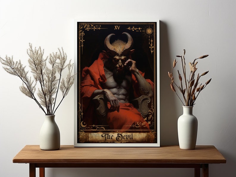 The Devil Tarot Card Print Major Arcana Art Poster the Devil Canvas ...
